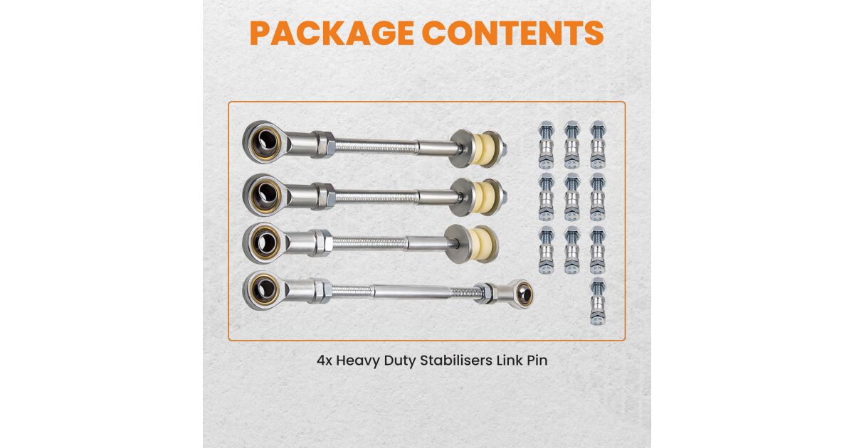 Sway Bar Extension Kit, Front and Rear, 2-8 Lift Compatibility, | Pepita.hu