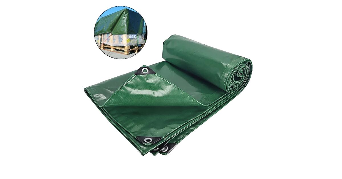 PVC Tarpaulin, vízálló 400G/m², több méretben kapható, zöld-B, 4x5 ...