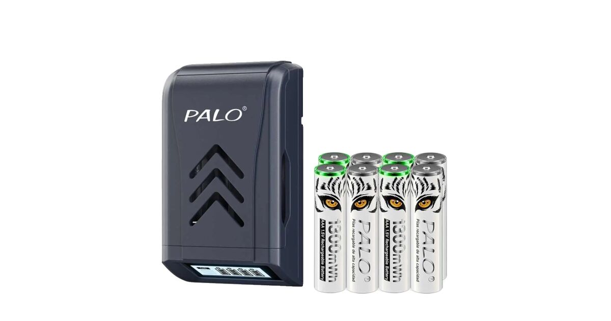 Újratölthető AAA akkumulátor, 1300 mWh -os kapacitás, LCD töltő, 16 1 ...