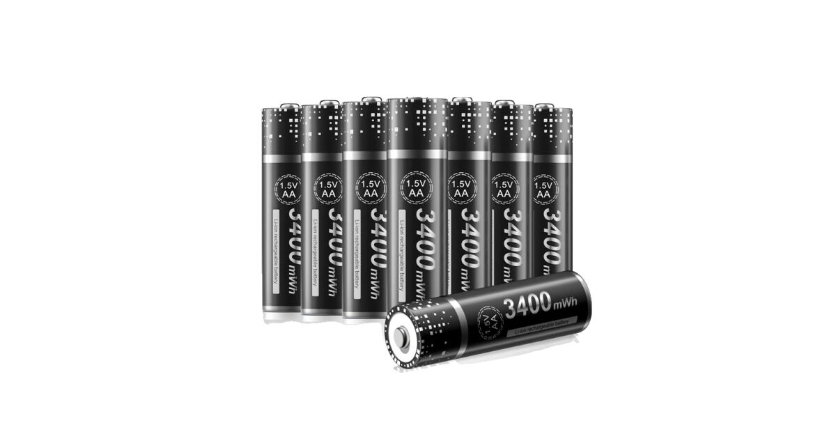 Újratölthető AA akkumulátorok, 2800 mWh kapacitás, lítium-ion ...