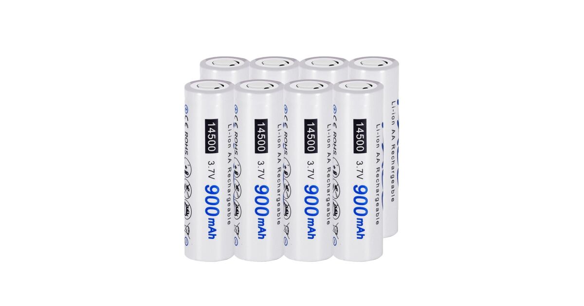Li-ion AA akkumulátorok, 900 mAh kapacitás, 37 V feszültség, 3,7 V ...