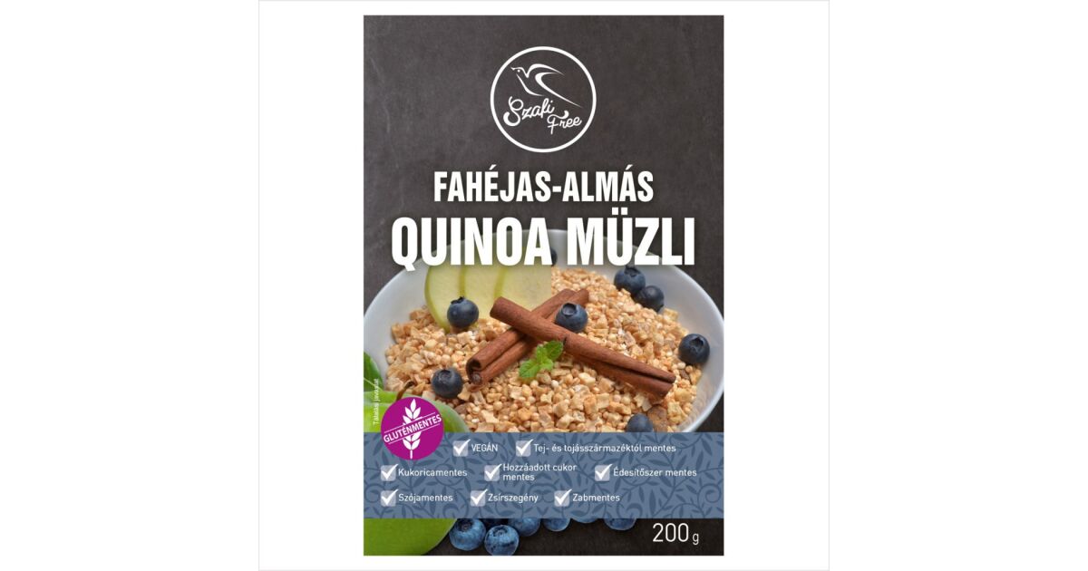 Szafi Free quinoa müzli fahéj-alma 200 g | Pepita.hu