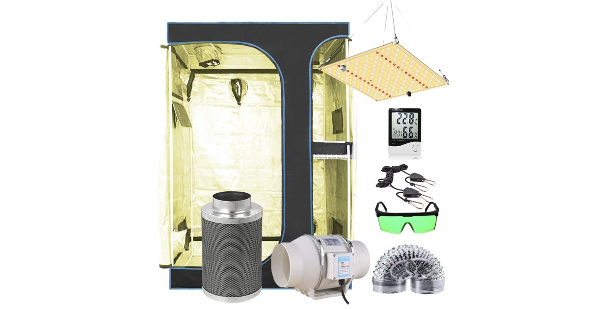 Beltéri termesztési sátor, tompítható LED -es lámpák, teljes szellőztető rendszer, több méretű ...