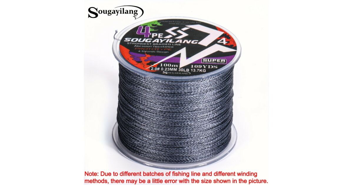 Sougayilang Fir de pescuit împletit PE 100M 4 fire – puternic și ...