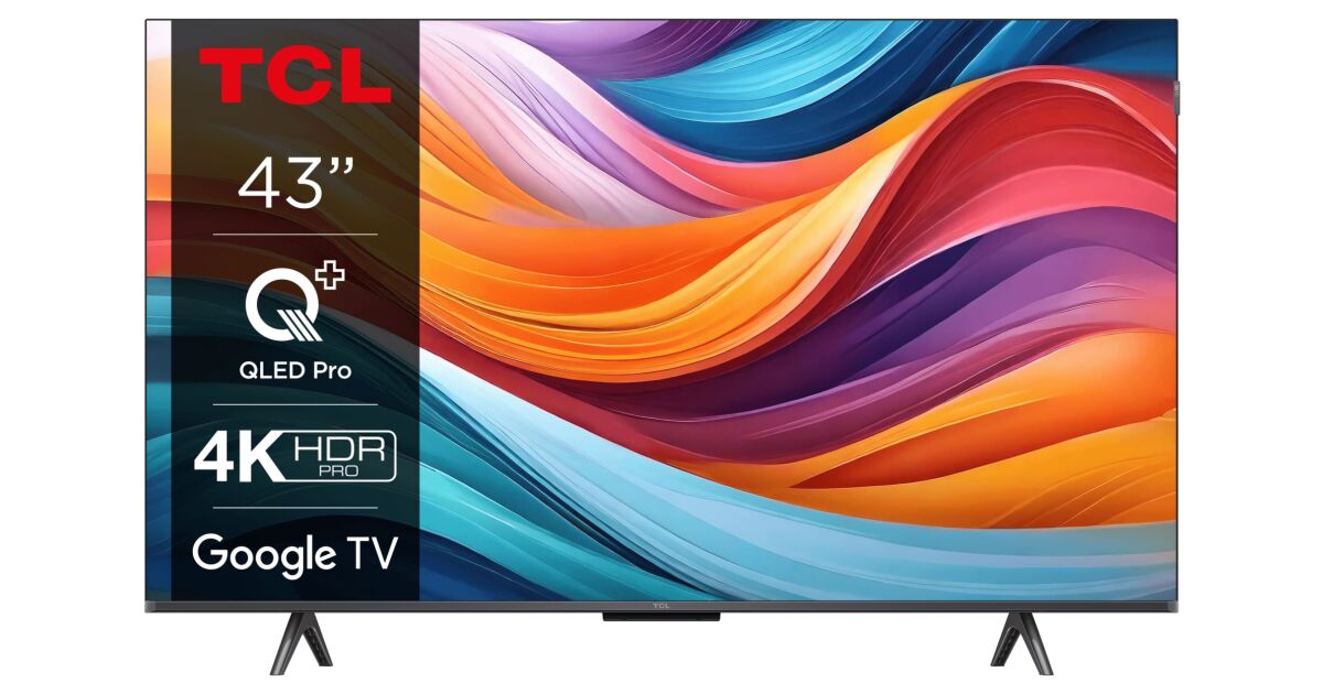 Televizor TCL QLED 43T7B, 108 cm, Smart Google TV, 4K Ultra HD, Clasa F | Pepita.hu