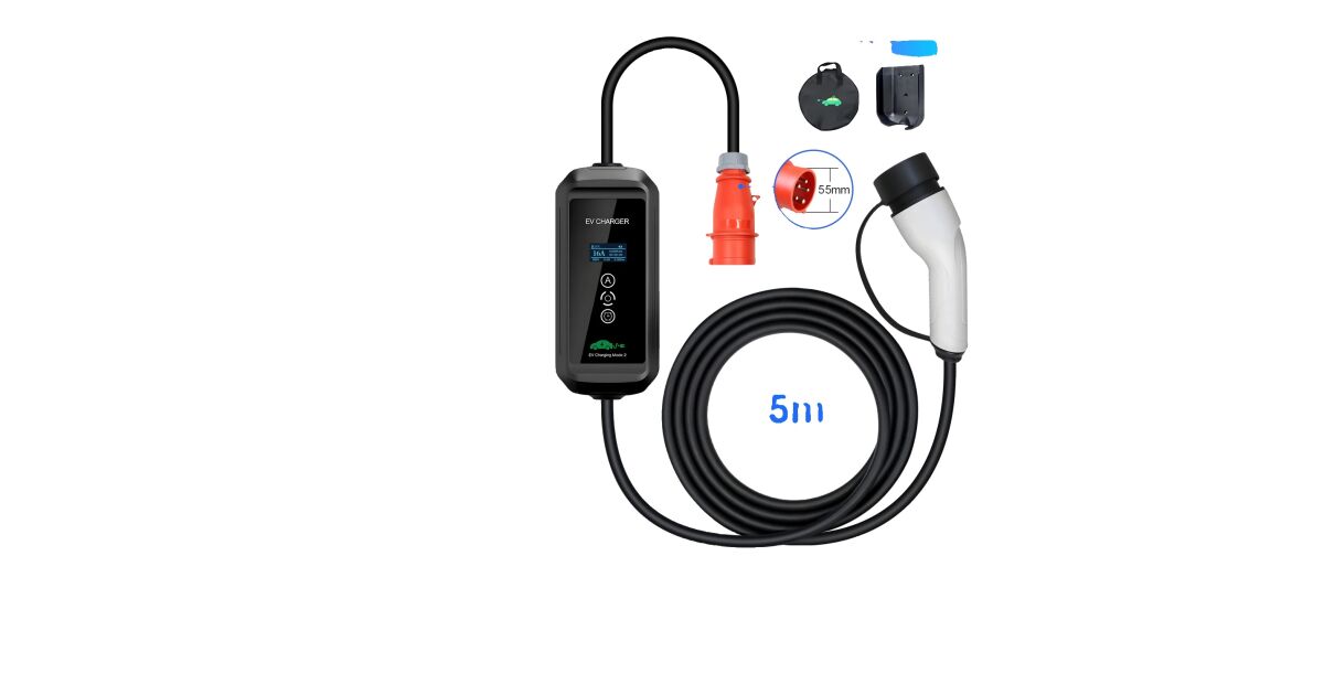 EV Charger, 11 kW teljesítmény, állítható töltési áram, 16a 3p 11kw f1 ...