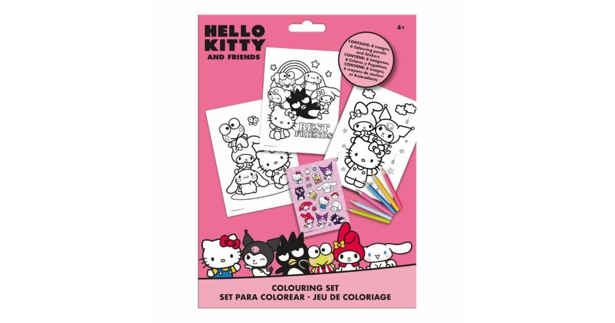 Set de colorat și autocolante Hello Kitty și prietenii | Pepita.com