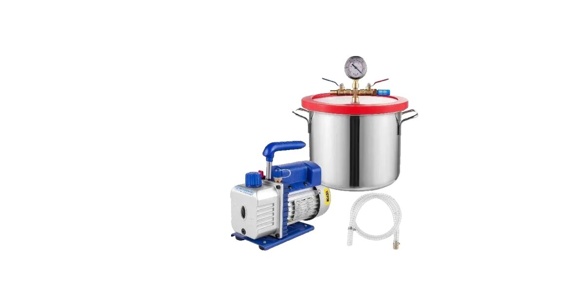 Vacuum Degassing Chamber Kit, 1.5 Gallon Capacity, Powerful 3 CFM Pump ...