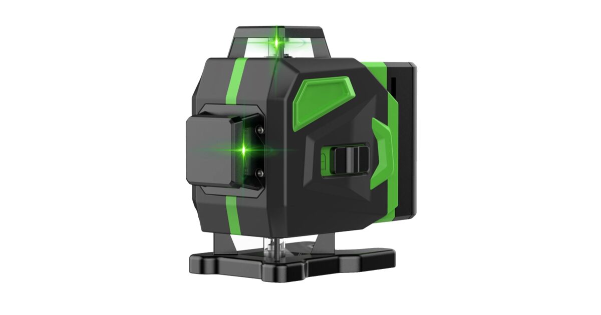 16 vonal zöld lézerszint, nagy pontosságú, 360 fokos lefedettség, Barna ...