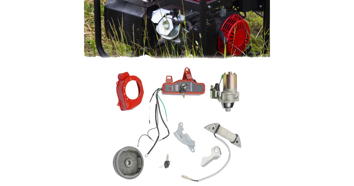 12 V indító motorkészlet, elektromos indítás frissítés, kompatibilis a Honda GX160 és GX200 -mal ...