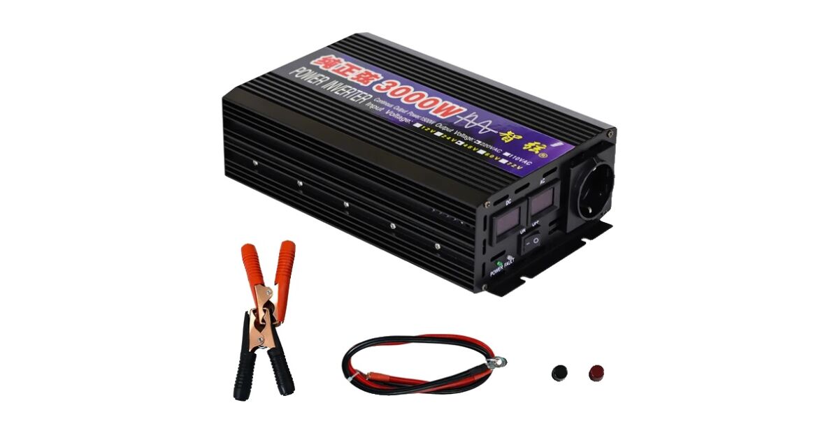 Power Inverter, 3000W tiszta szinuszhullám, távirányító, 3000W, 24 V -os, 220-240V | Pepita.hu