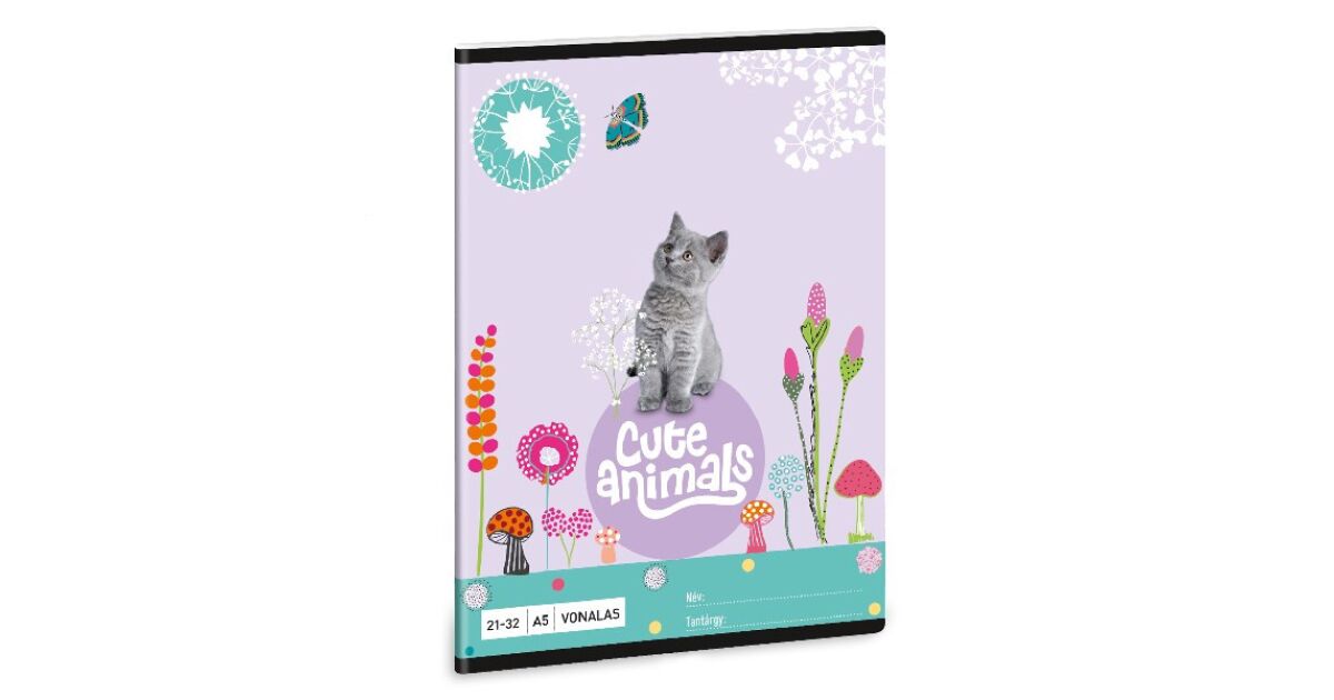 Cute Animals: caiet cu linii - clasa 4, A5 | Pepita.com