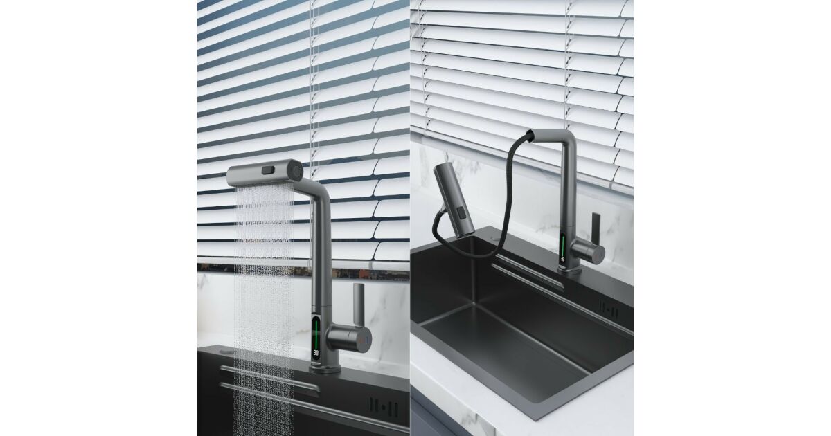 Welland FH-3428 mosogató smart csaptelep - kihúzható multifunkciós fej ...