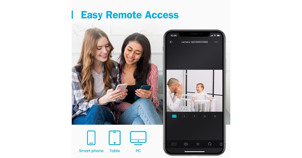 1080p CCTV kamerarendszer, 4-csatornás analóg és IP-támogatás, éjszakai ...