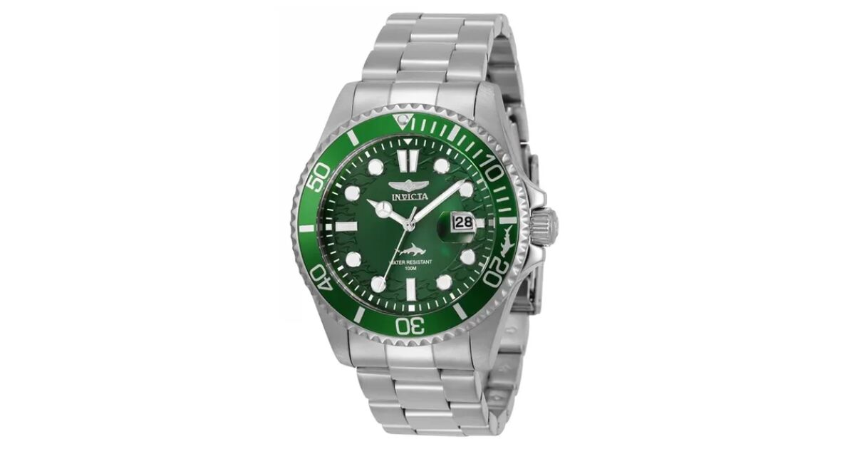 Invicta Pro Diver 30020 férfi búváróra zöld számlappal, WR100, acél ...