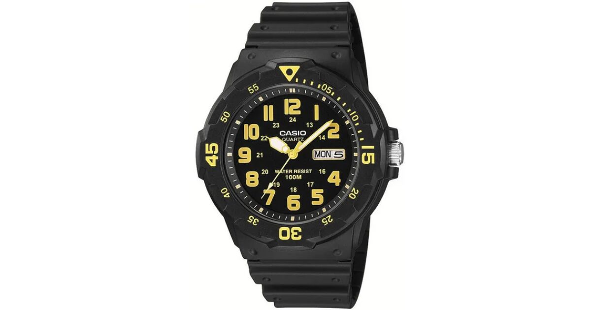 Casio MRW-200H-9B męski zegarek kwarcowy, WR100, czarny plastik ...