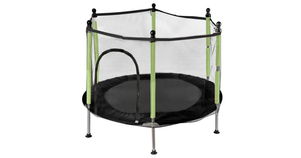 Gyerek kerti és beltéri trambulin 140 cm hálóval, labdákkal, 150 kg ...