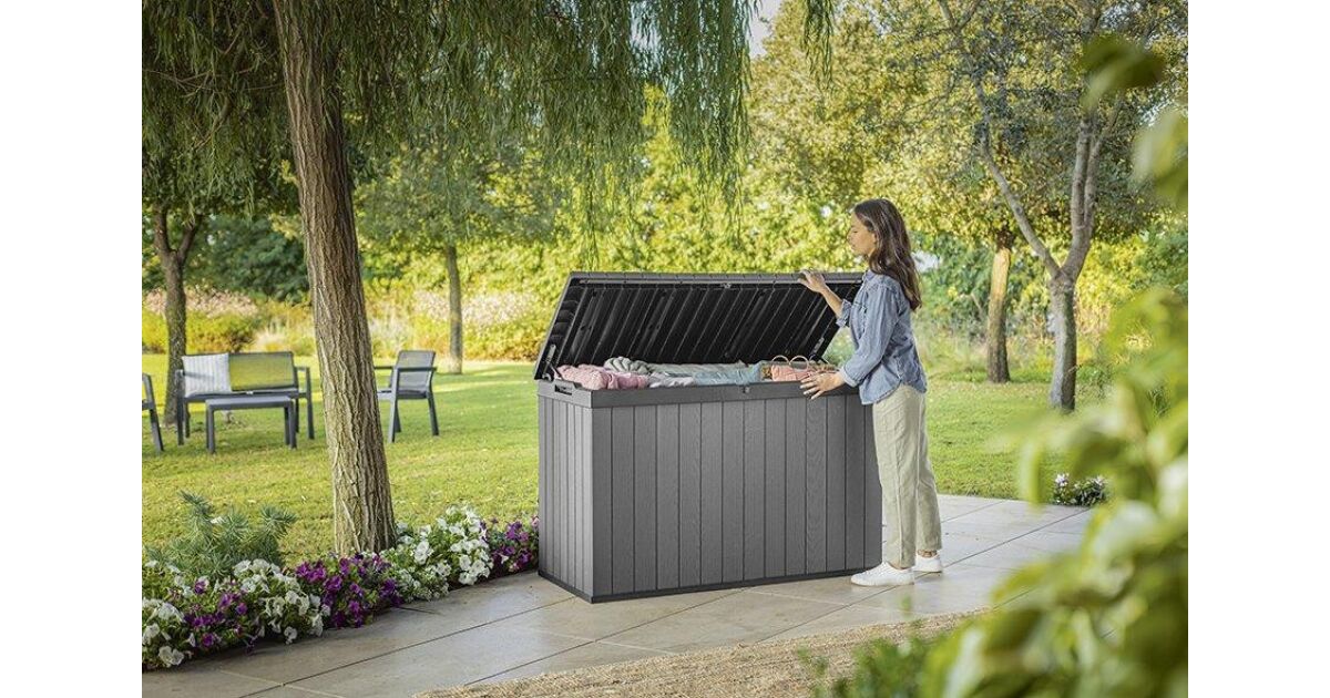 Keter Darwin 662L Evotech Kerti Tárolóláda - Szürke, Időjárásálló, 2 ...