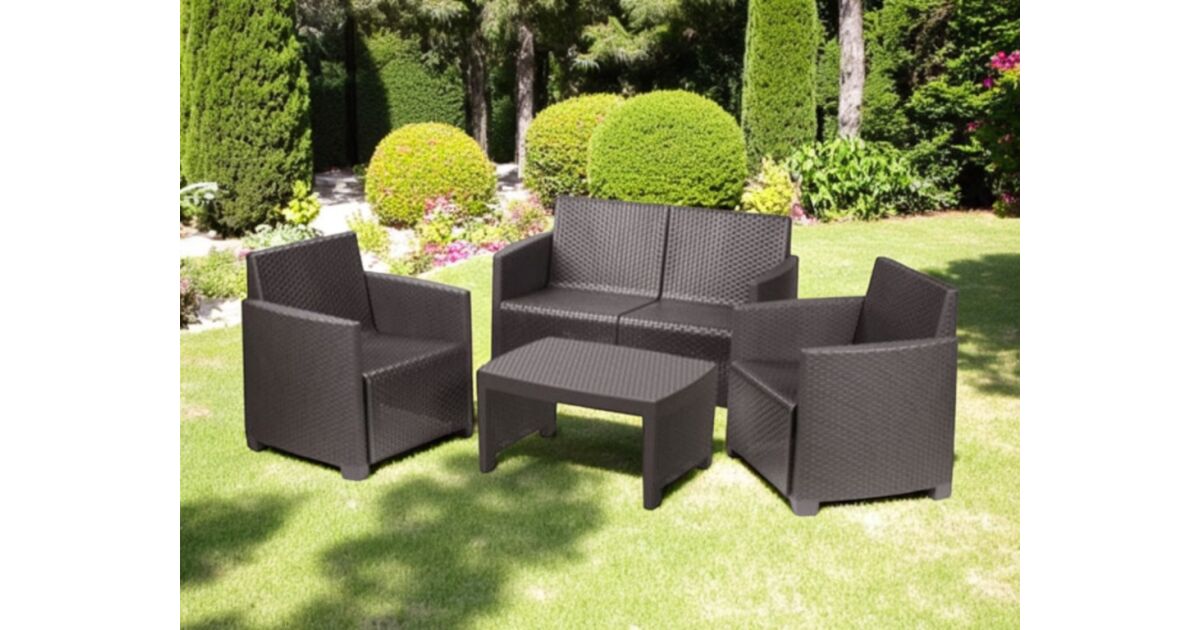 LIPARI rattan kerti bútor szett – antracit | Pepita.hu