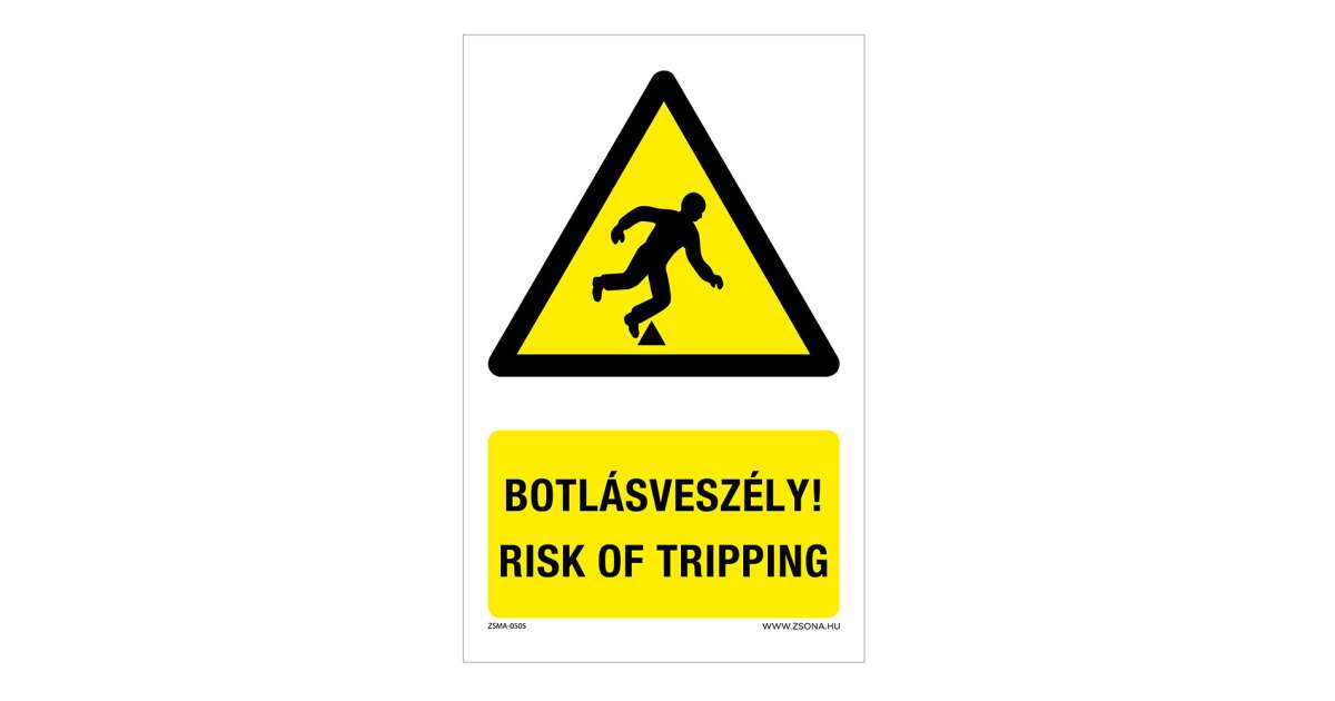 Botlásveszély Műanyag tábla 320x500 mm | Pepita.hu