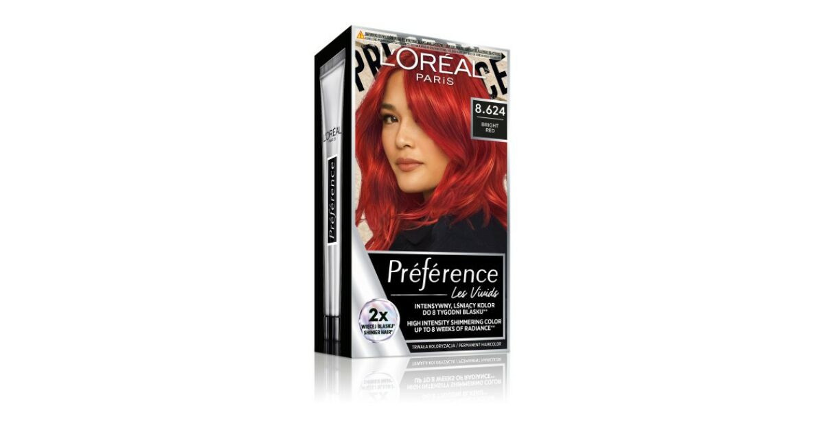 L'Oreal Paris Preference Vivid Colors hajfesték, 8.624 Bright Red ...