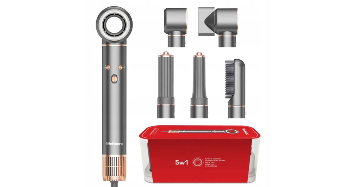 Webber 5 az 1-ben ionos hajszárító 1300 W, BLDC motor, 3 sebesség ...
