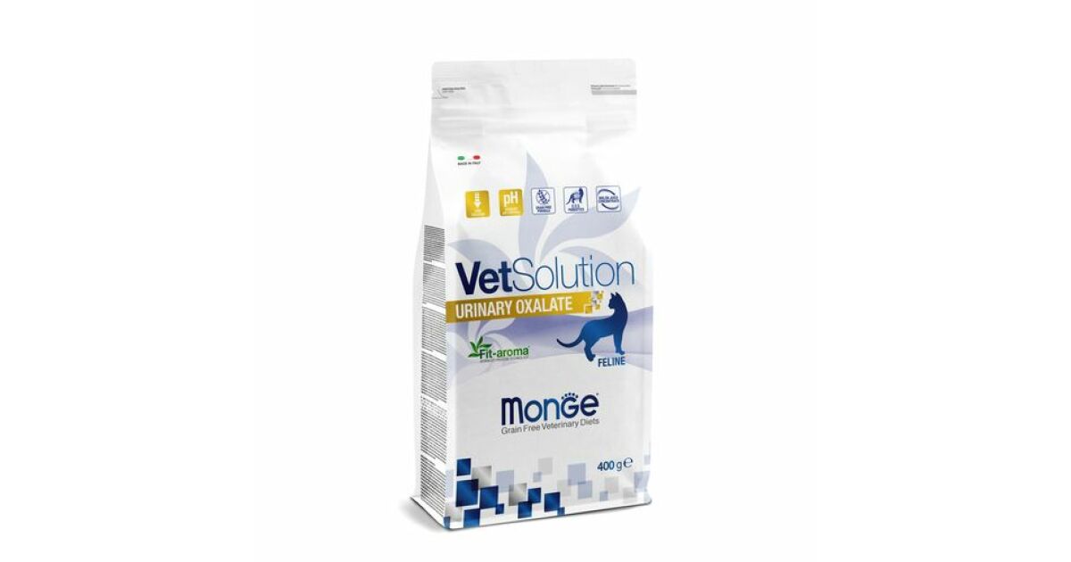 MONGE VetSolution Cat Urinary Oxalate 400g diétás száraz macskaeledel az oxalát alapú húgykövek ...