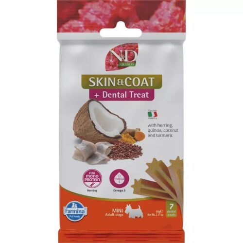 N&D Quinoa Dog Jutalomfalat Skin&coat Herring Adult Mini 60g | Pepita.hu