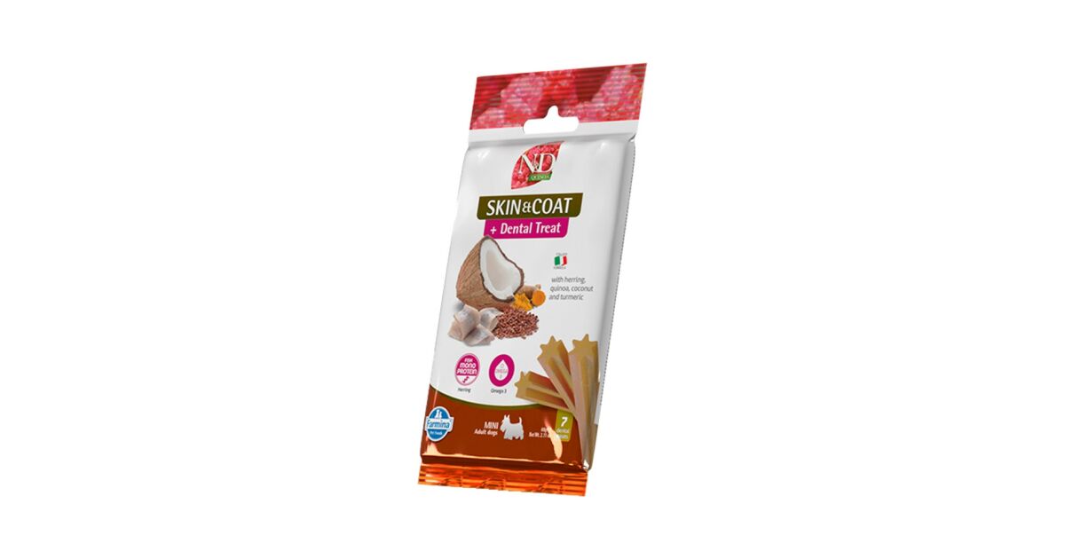N&D Quinoa Dog Jutalomfalat Skin&coat Herring Adult Mini 60g | Pepita.hu