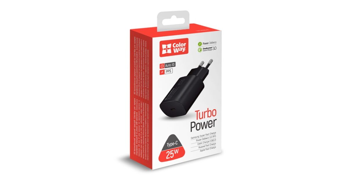 COLORWAY CW-CHS033PD-BK Power Delivery Port PPS USB Type-C (25W) USB ...