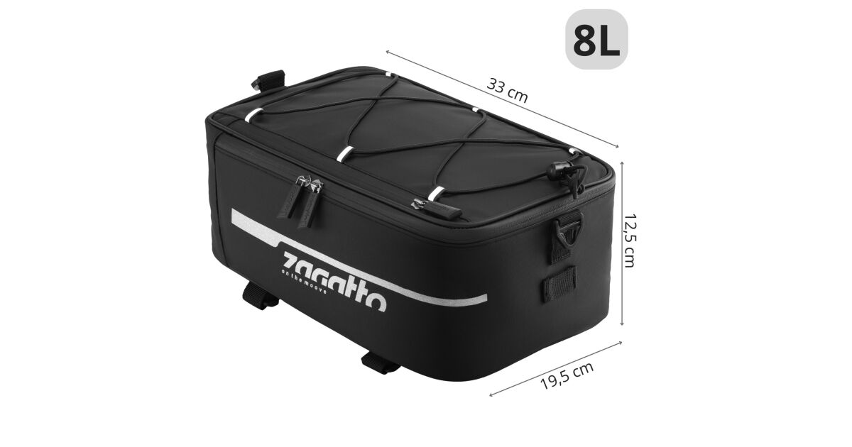 Kerékpáros csomagtartó táska, Zagatto®, Fekete, Termo, Méretek 33x19 ...