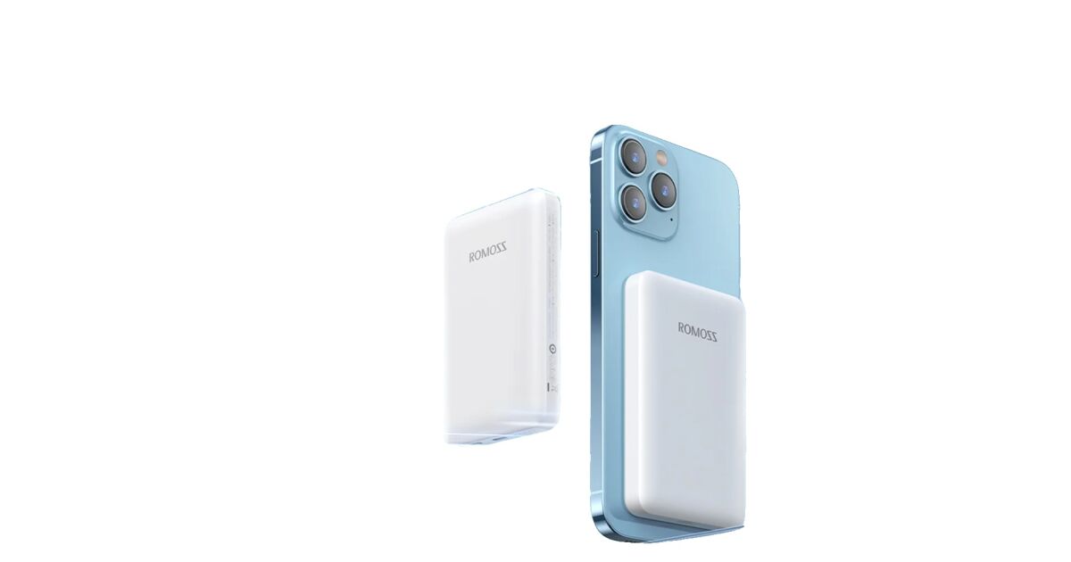 Romoss Magnetic Power Bank, 10000mAh vezeték nélküli töltés, C típusú ...