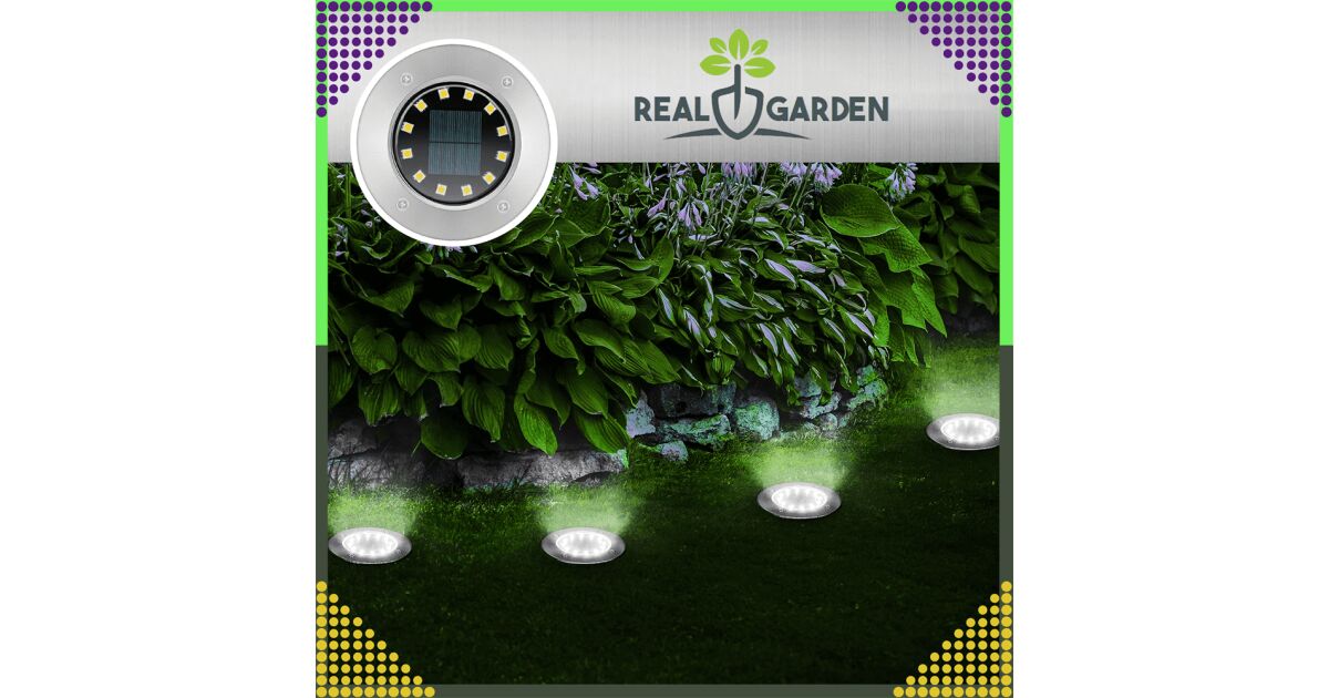 4 x napelemes kerti lámpa lemez földelt led lámpák alkonyérzékelő 8 led ...