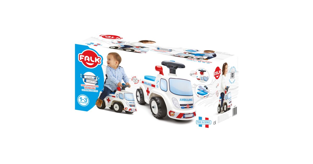FALK Samochód Zabawka Ambulans z Syreną dla dzieci od 1 roku | Pepita.com