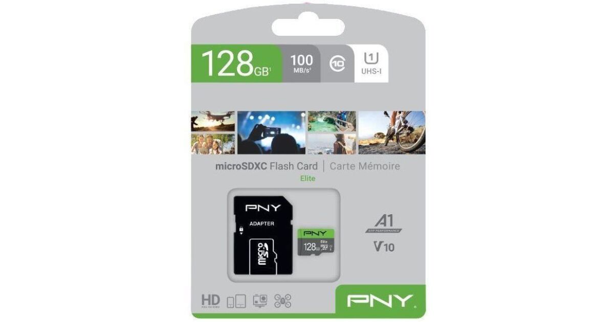 SD MicroSD XC Card 128GB PNY Elite Cl.10 U1 retail | Pepita.com