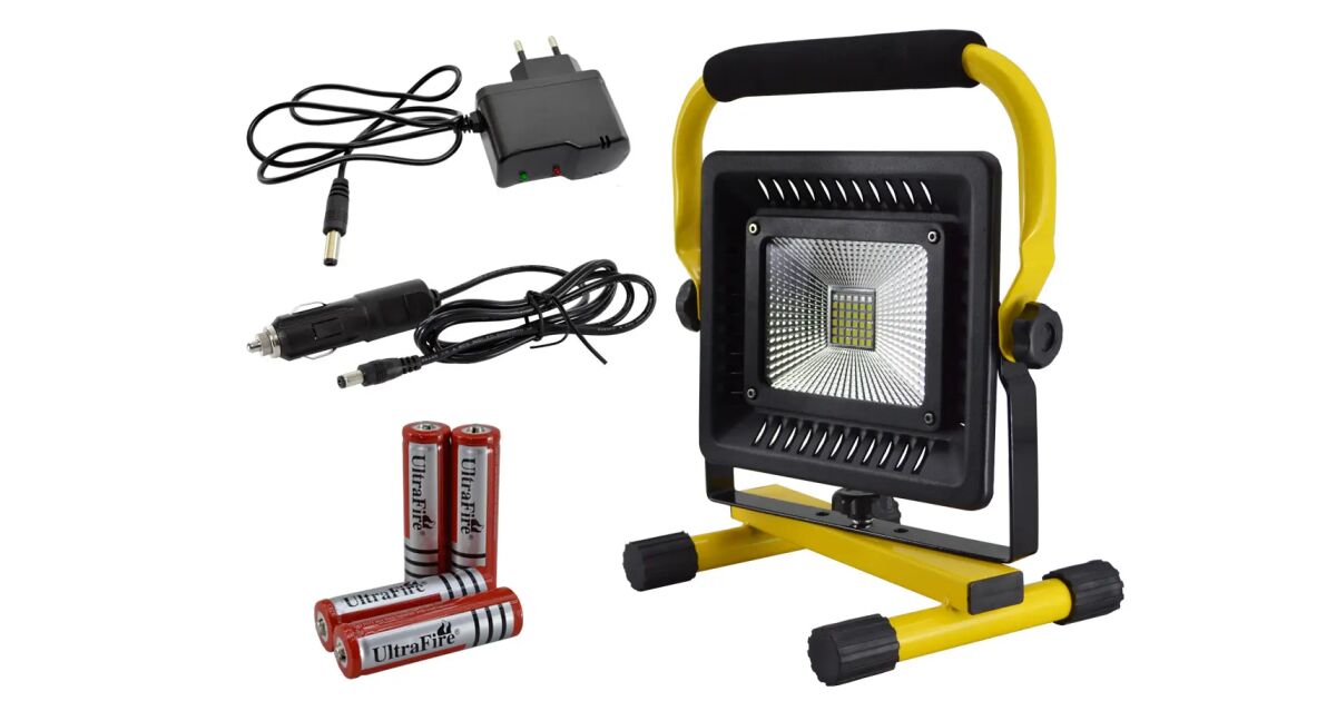 Hordozható led reflektor 50w 6000k aku/230v | Pepita.hu