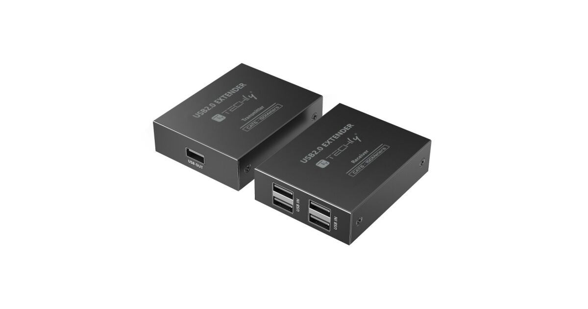 TECHLY 4-Port Hub Extender USB 2.0 Kat6 până la 150m | Pepita.com