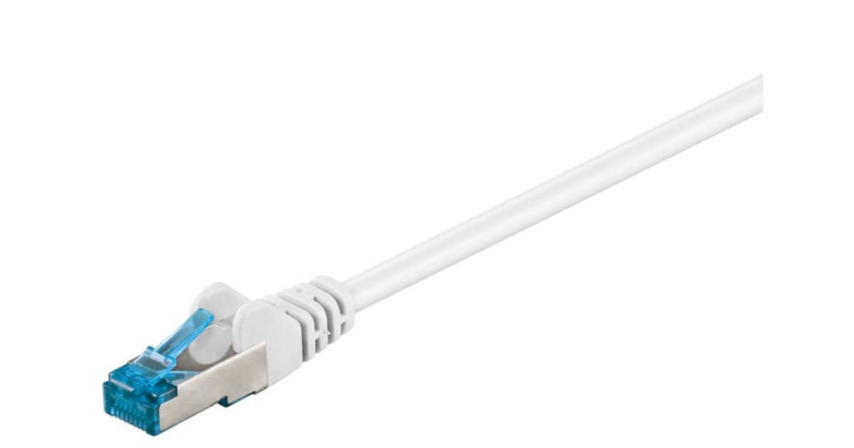 Cablu LAN Cablu Patch Cablu CAT 6A S/FTP alb 1m | Pepita.com