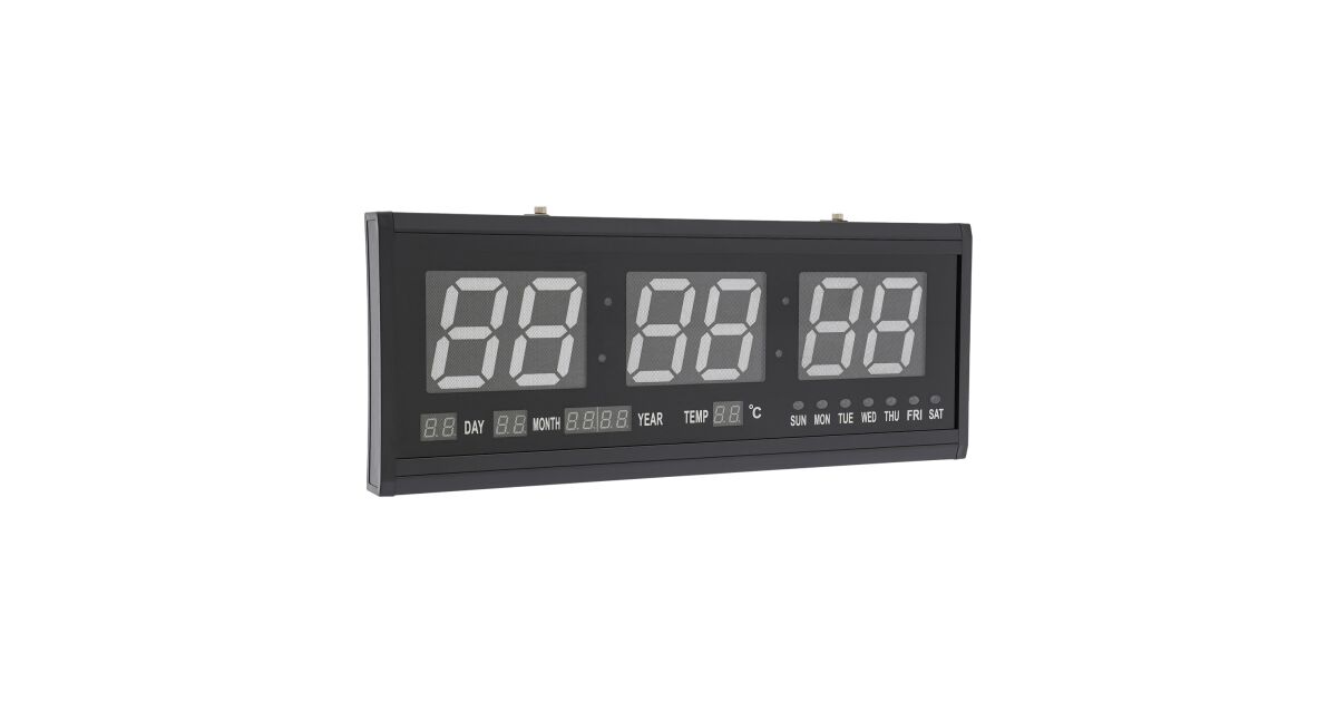 LED Digital Wall Clock, High-Contrast Display, Date and Temperature ...