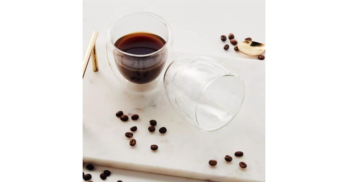Pahar pentru cafea, cu pereti dubli, 250ml, din sticla, transparent ...