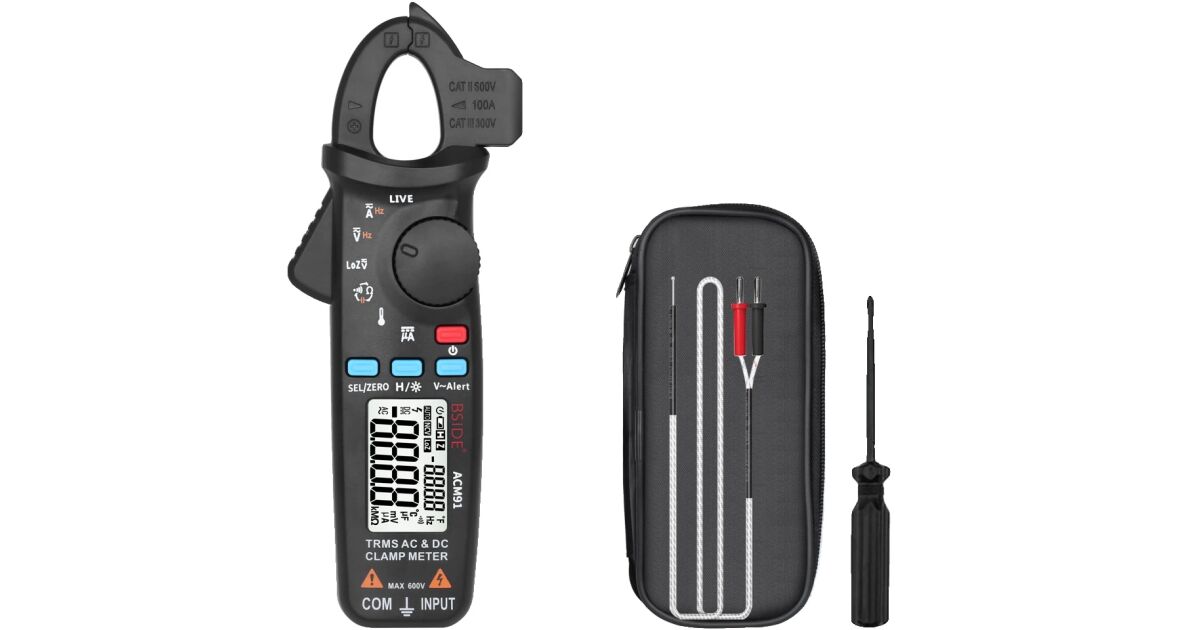 Bside digitális bilincsmérő, igaz RMS, 100A mérési tartomány, ACM91-fekete | Pepita.hu