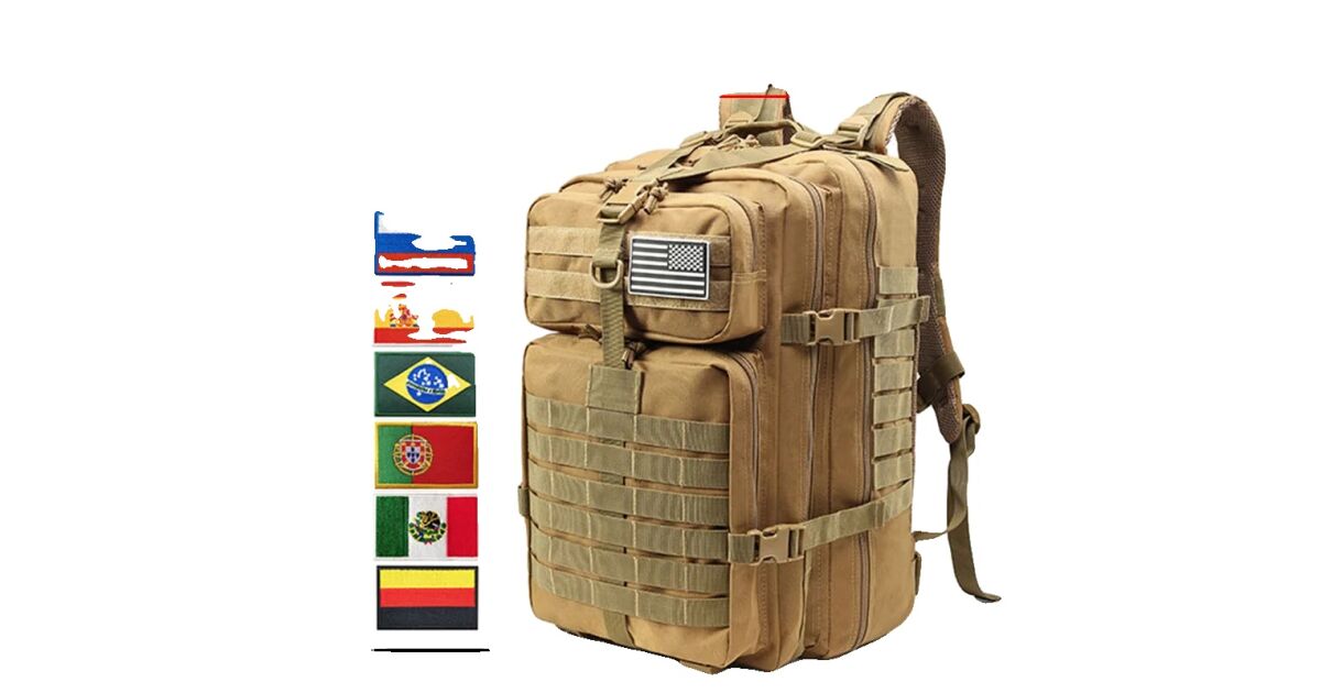 Taktikai hátizsák, vízálló 900D nylon, 30L/50L kapacitás, 50L KHAQI | Pepita.hu