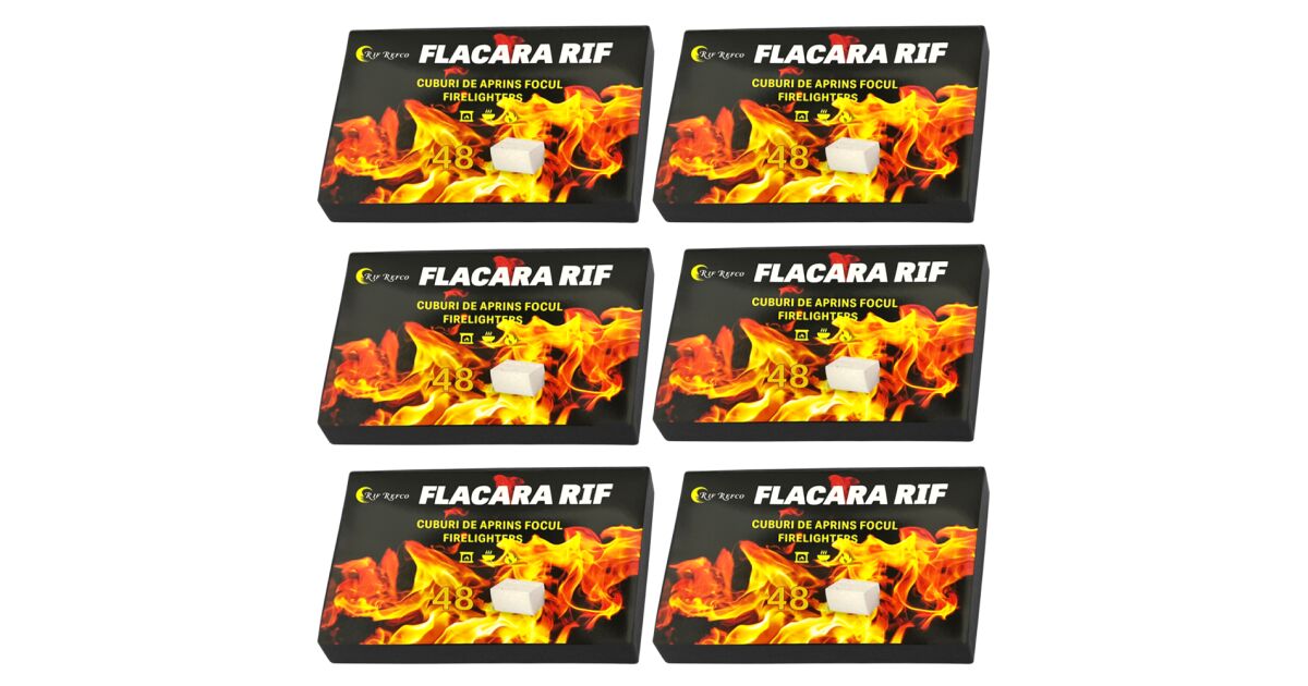 288 db Teno® Fire Starter Cube készlet, 6 doboz, gyújtótabletta, hosszú égési ido, központi ...