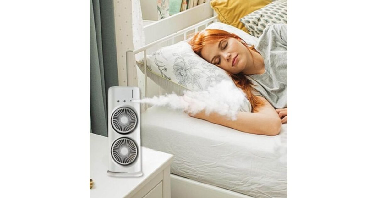 Hordozható asztali párásító ventilátor – 36W, 3 fokozat, 3000 mAh ...