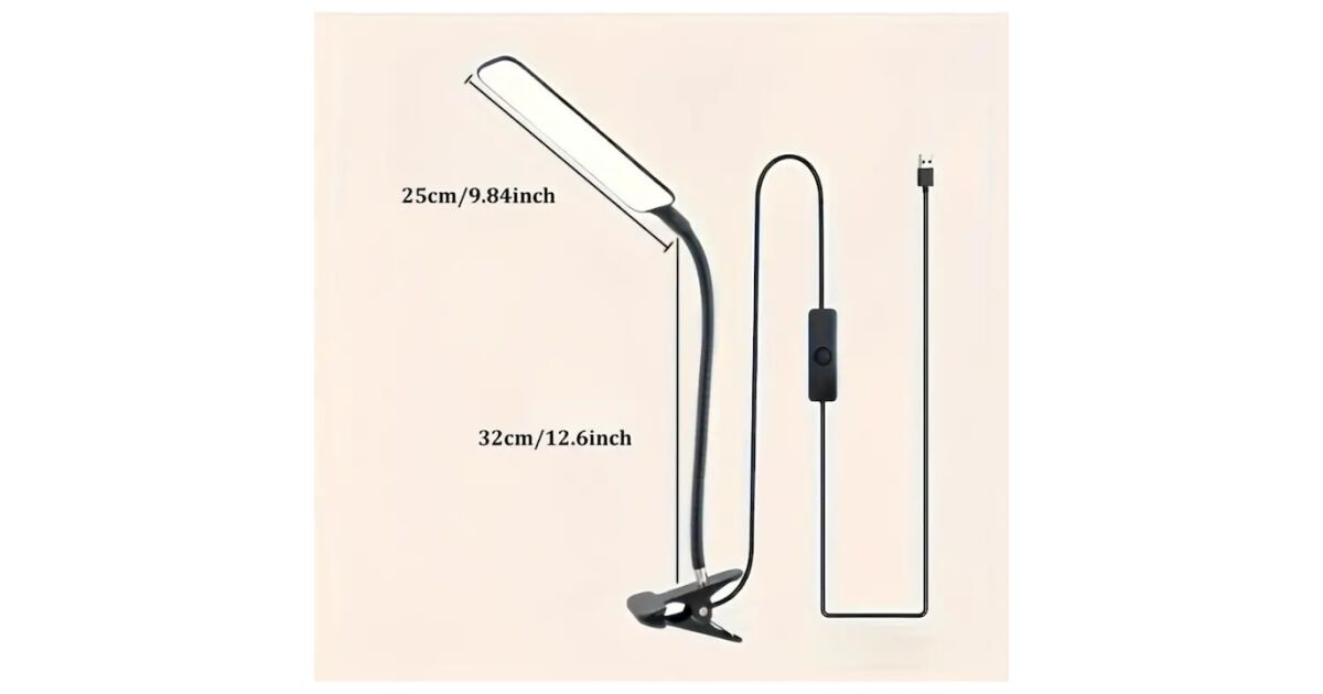 Lampa de birou, LED, alimentare USB, prindere tip clama, din ABS, brat ...