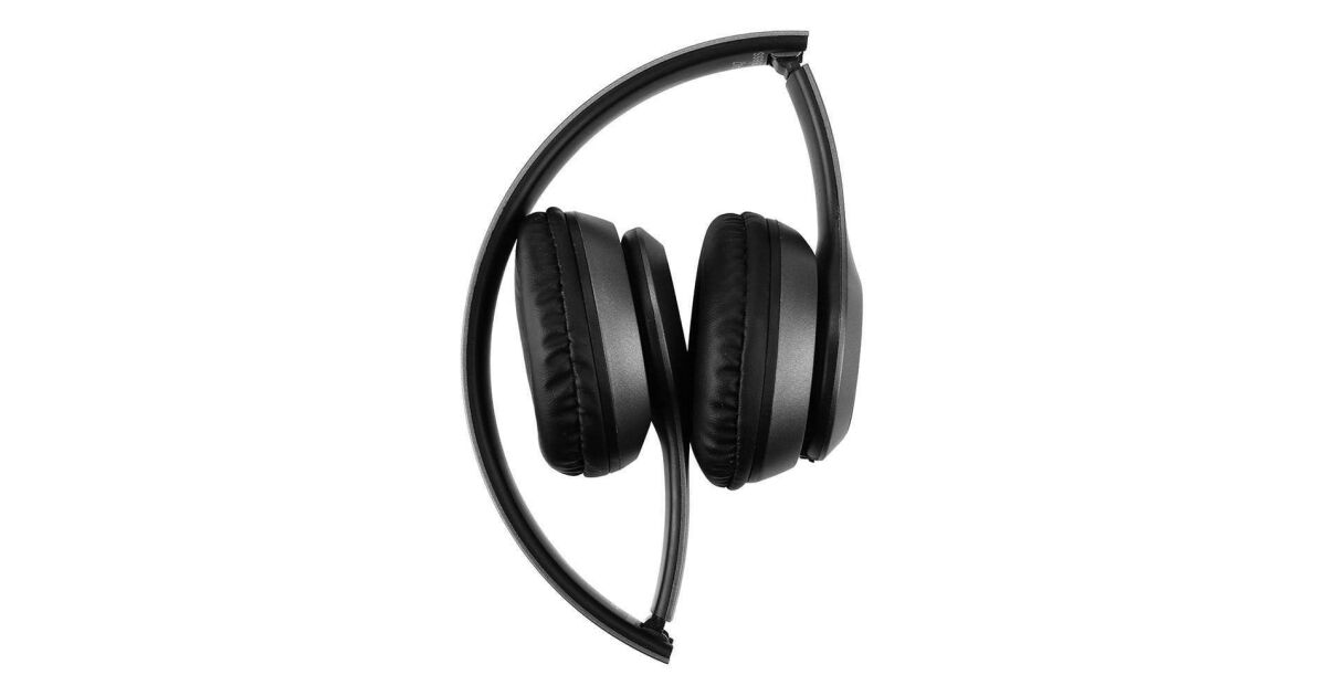 Casti fara fir P47, cu Bluetooth, pliabile, pe ureche, alb/negru ...