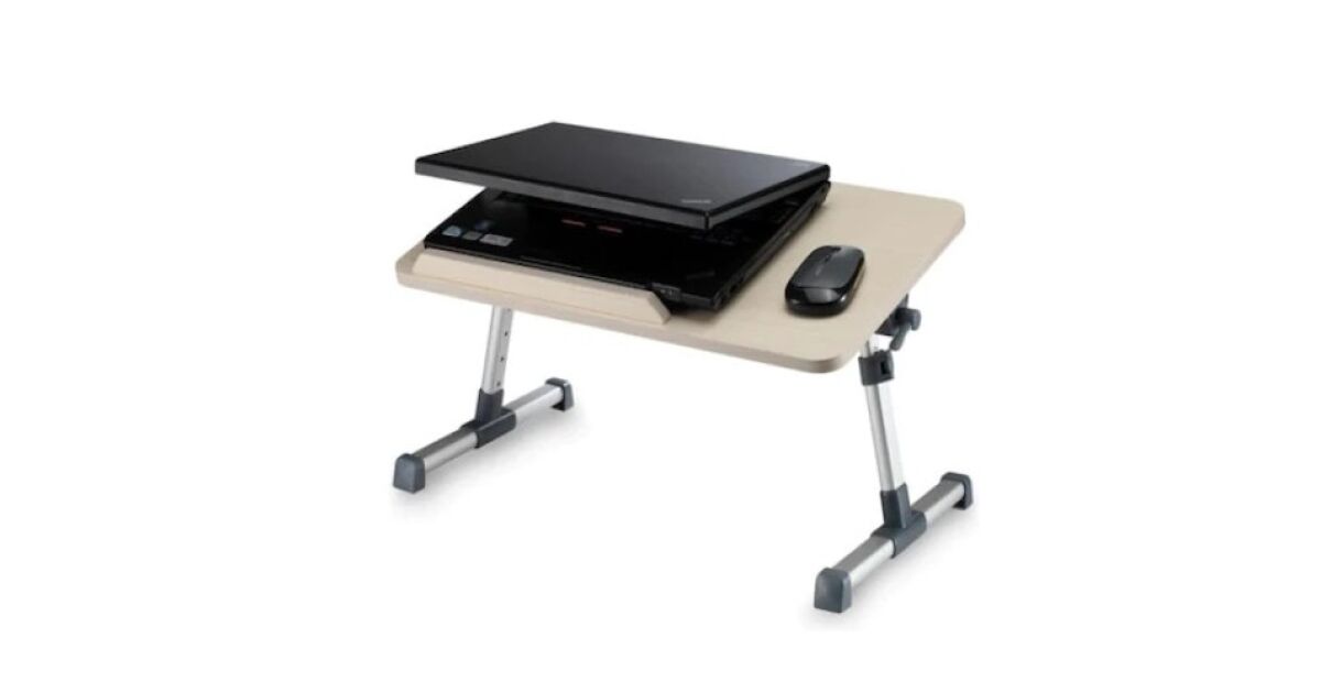 Masuta pentru Laptop FOXMAG24, Blat din MDF, Cooler Incorporat ...