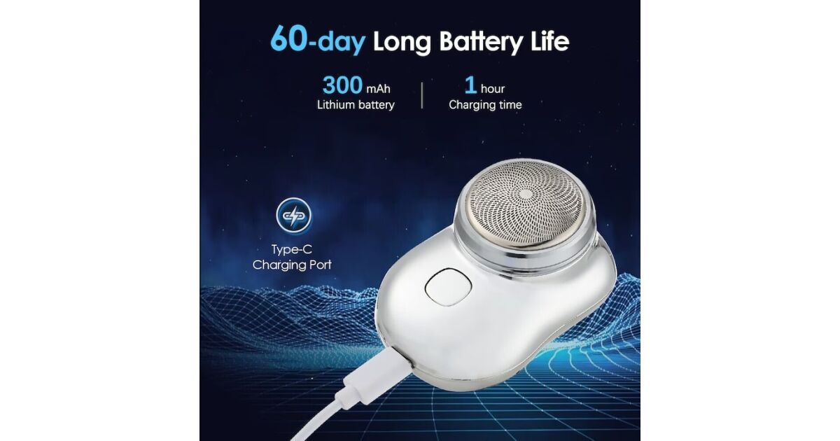 Mini aparat de ras, portabil, cu lame rotative din inox, waterproof ...