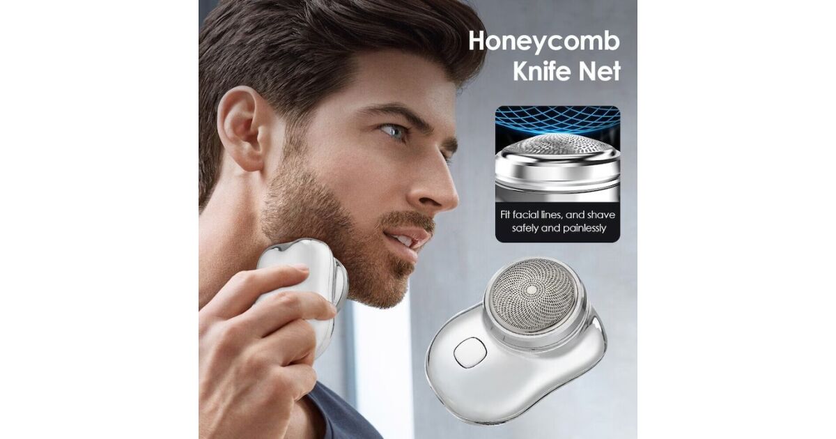 Mini aparat de ras, portabil, cu lame rotative din inox, waterproof ...