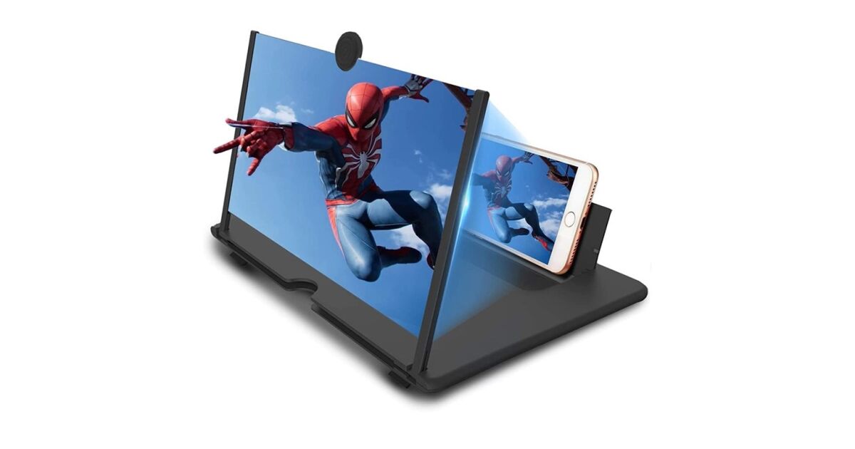 Ecran marire Imagine 3D, universal, 12 Inch, cu suport de telefon ...